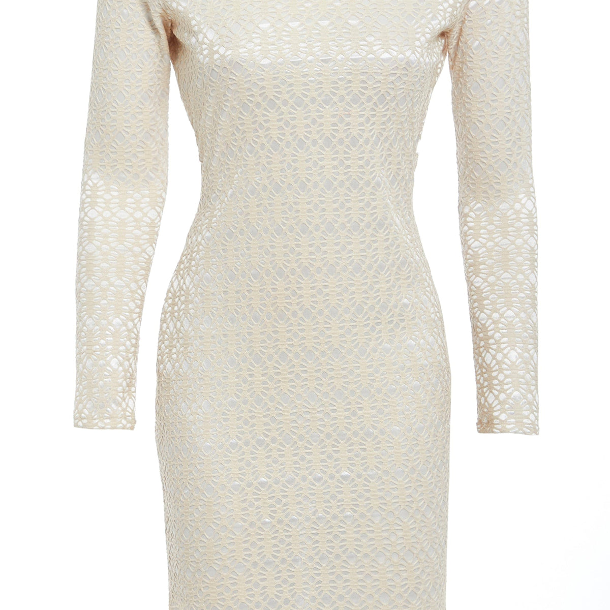 Morena Ivory Backless Dress – Long-Sleeve Lace Bodycon Style By Sarvin