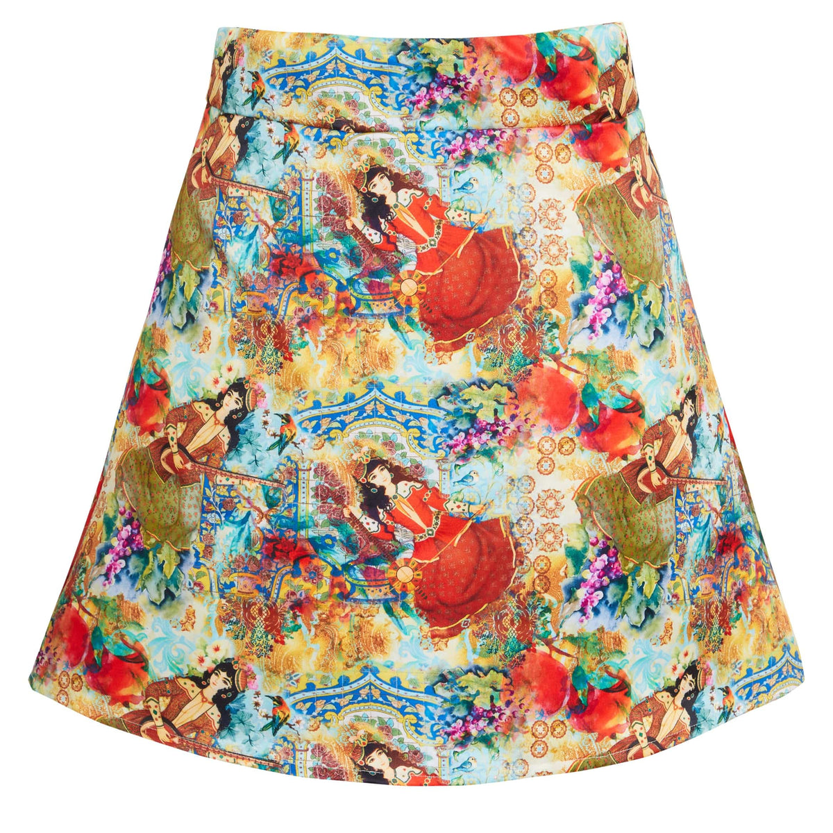 Persian Printed Mini Skirt By Sarvin